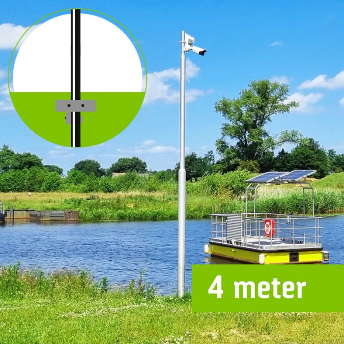 Vaste cameramast 4 meter boven maaiveld verjongd met inspectieluik ...